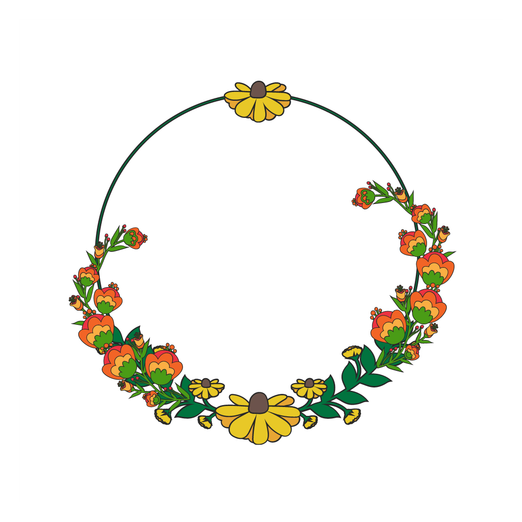 Free Floral Circle Frame Clipart - Download in Illustrator | Template.net