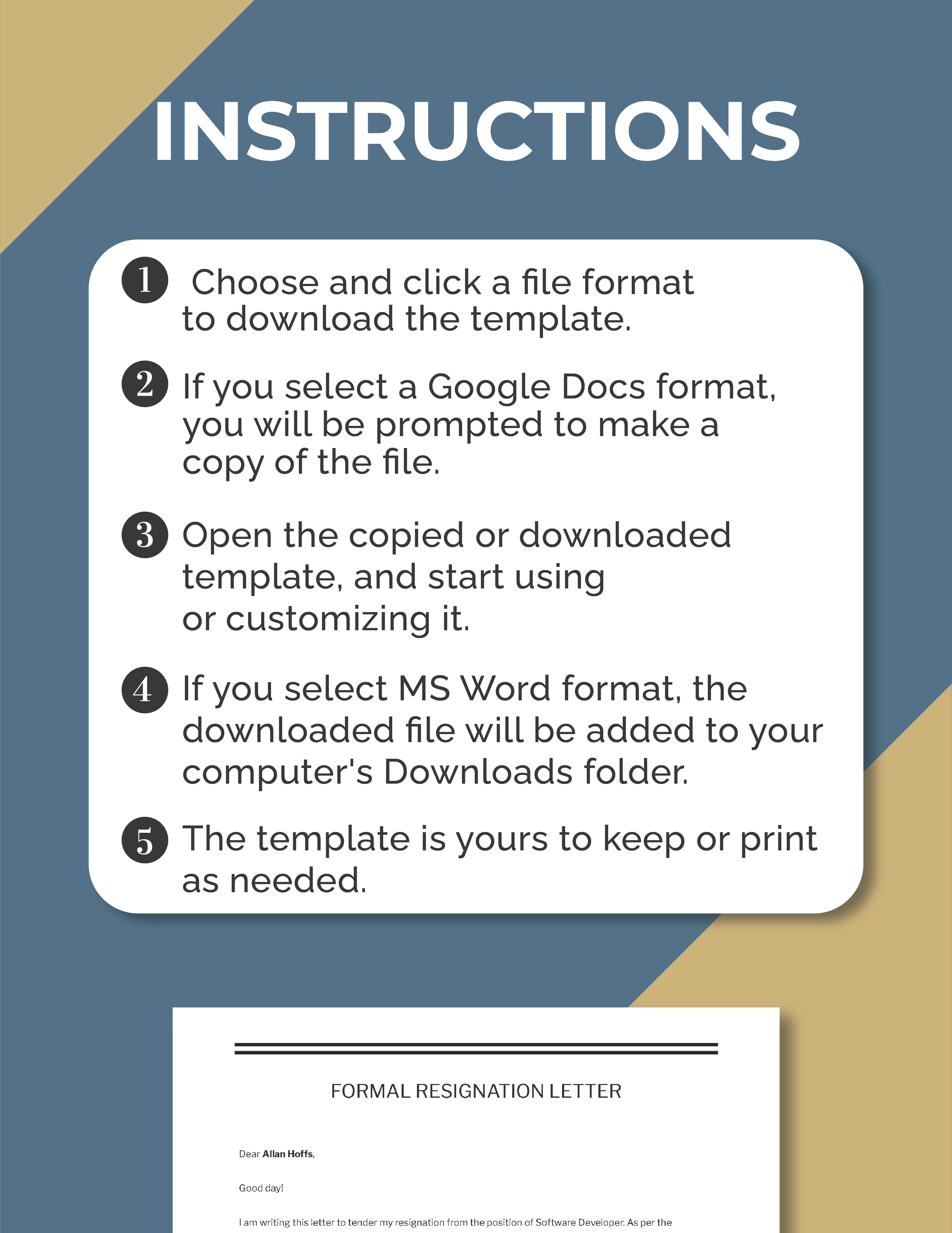 Resignation Letter Template - Google Docs, Word, Apple Pages, PDF ...