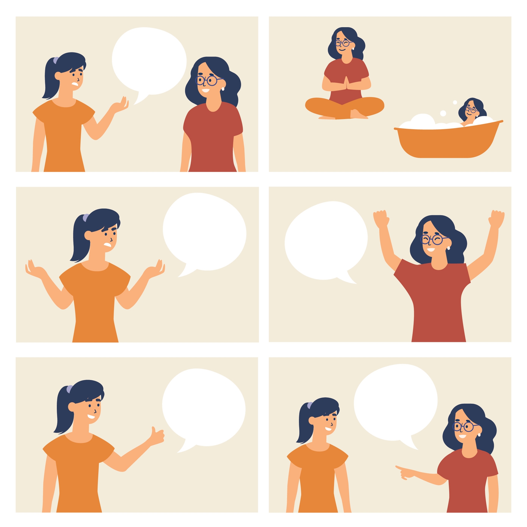Medical 6 Panel Comic Strip Template EPS Illustrator JPG PNG SVG 