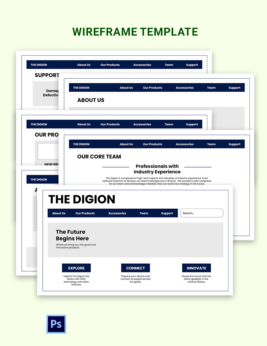 Powerpoint Wireframe Template