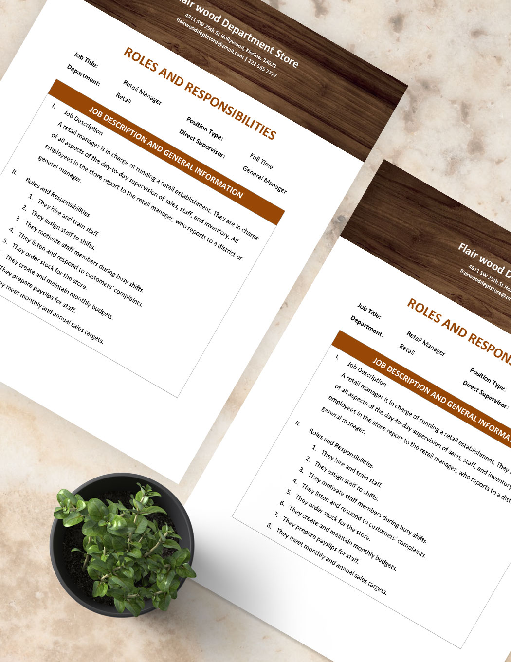 Job Roles And Responsibilities Template Download In Word Google Docs 