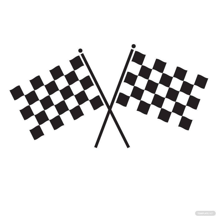 Double Checkered Flag Clipart In Illustrator Download Template