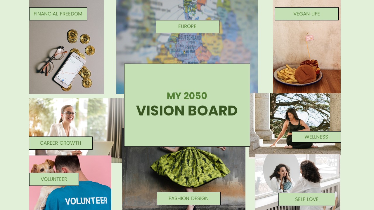 Work Vision Board Google Slides PowerPoint Word Template