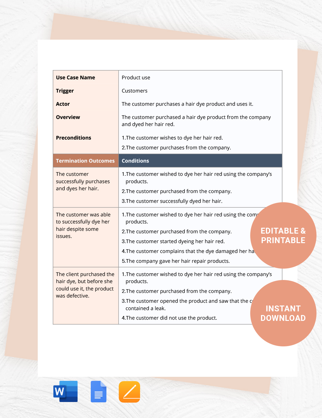 Cyber Security Use Case Template Google Docs Word Apple Pages 