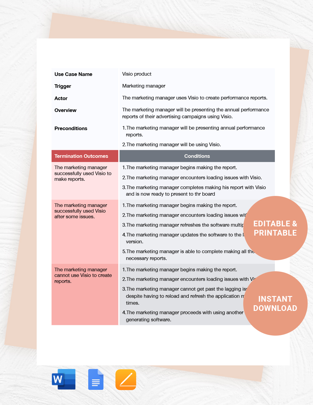 Website Use Case Template - Download in Word, Google Docs, Apple Pages ...
