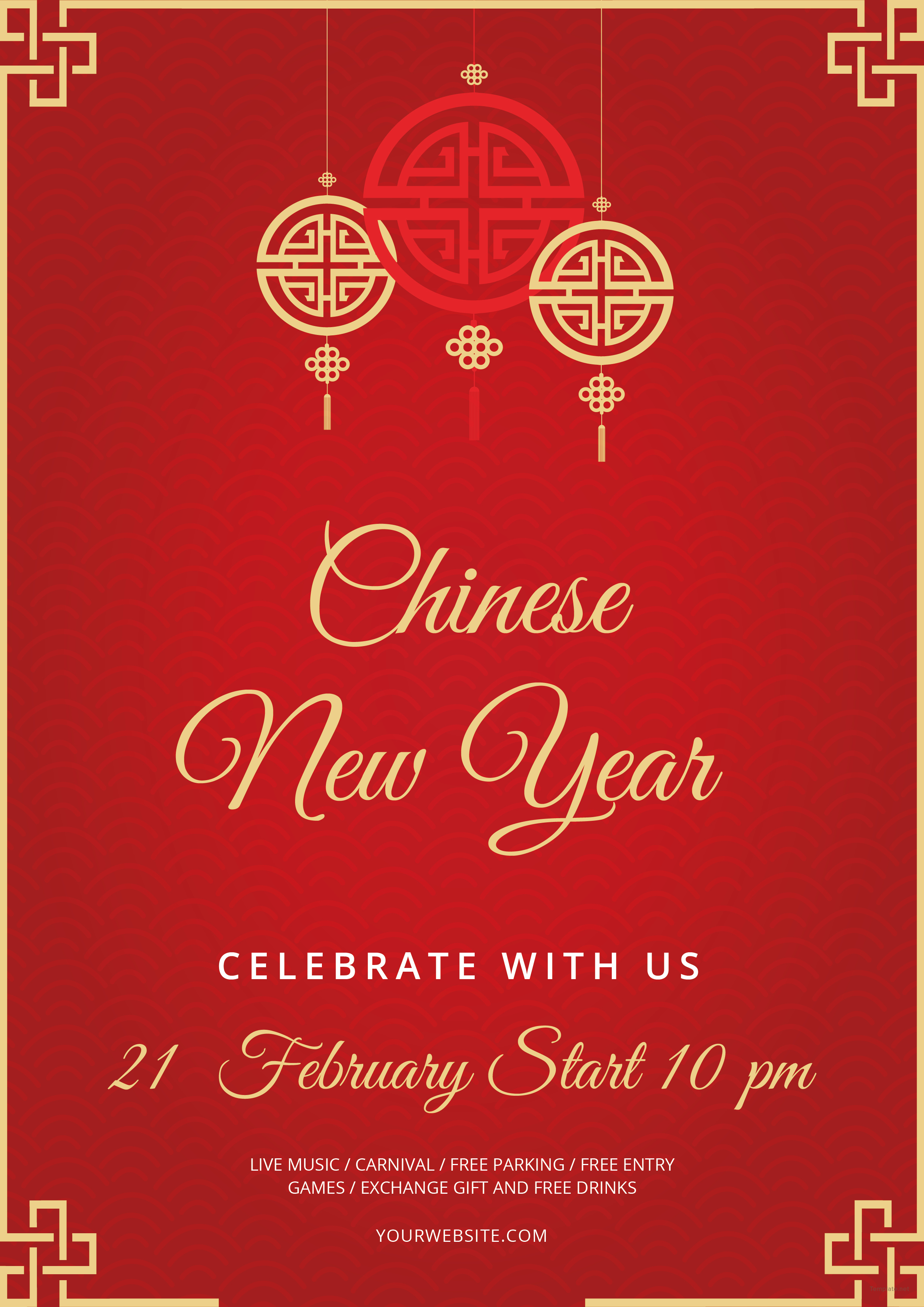 Chinese New Year Flyer Templates Free Printable Templates