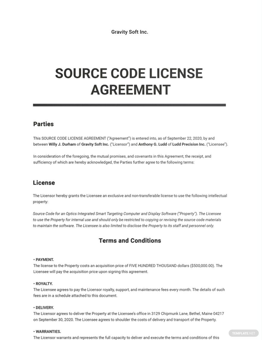 Portal End User License Agreement Template - Google Docs, Word, Apple ...