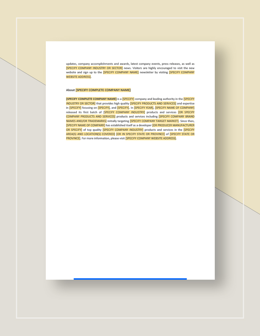 New Website Press Release Template - Download in Word, Google Docs ...