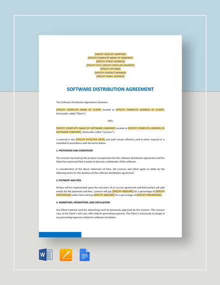 25+ Distribution Agreement Templates – Free Word, PDF Format Download