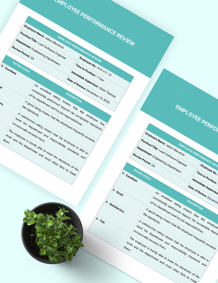 Free Employee Performance Review Template - Download in Word, Google ...