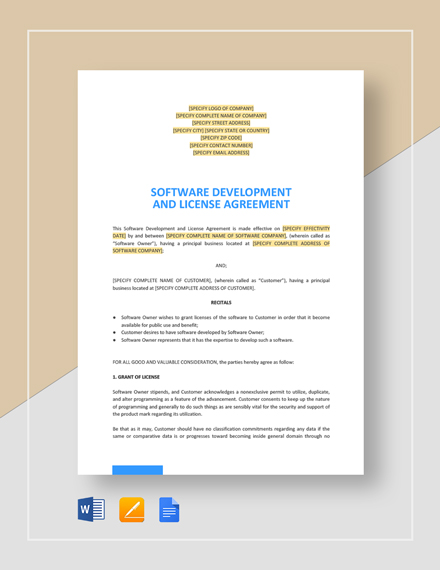 Development Agreement Template - 20+ Free Word, Excel, PDF Format Download