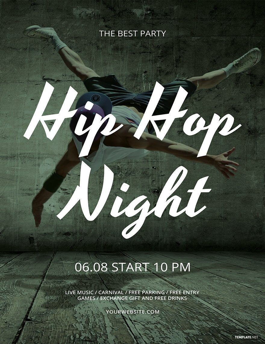Hip Hop Flyer Illustrator Templates Design Free Download Template