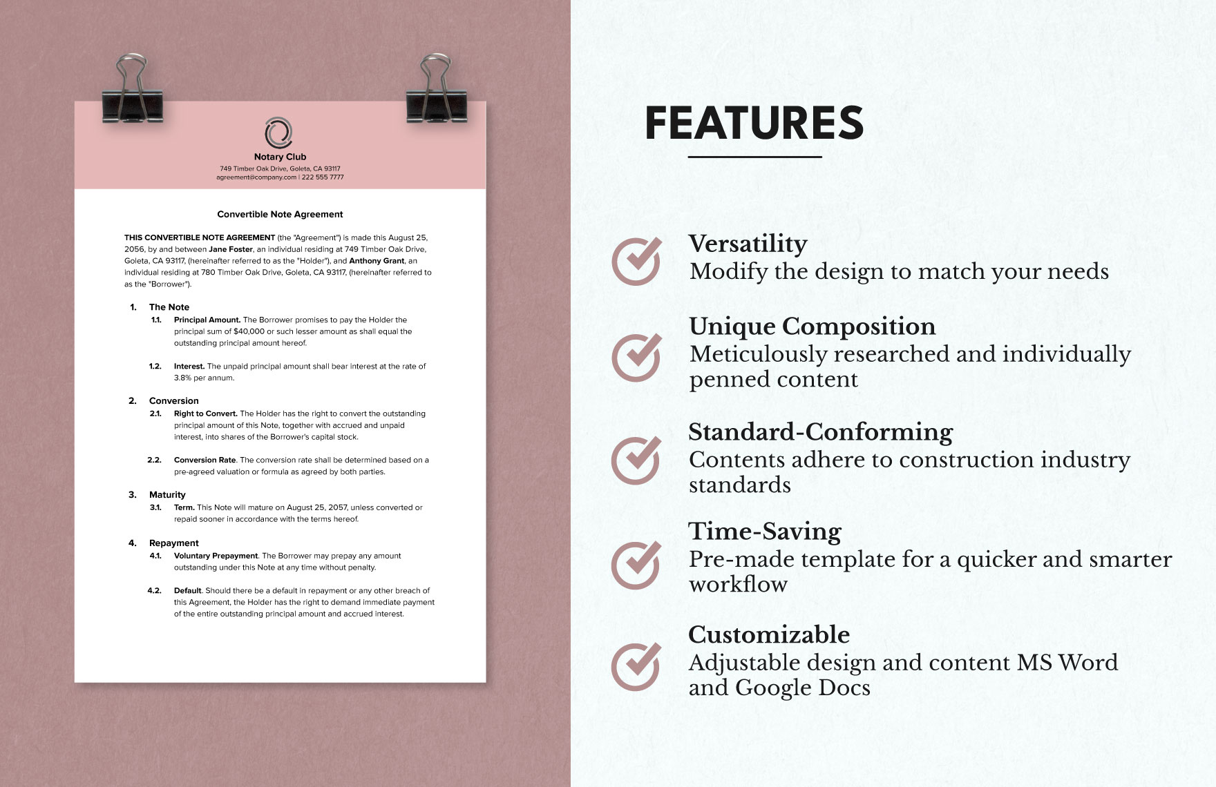 Convertible Note Agreement Template - Download in Word, Google Docs ...