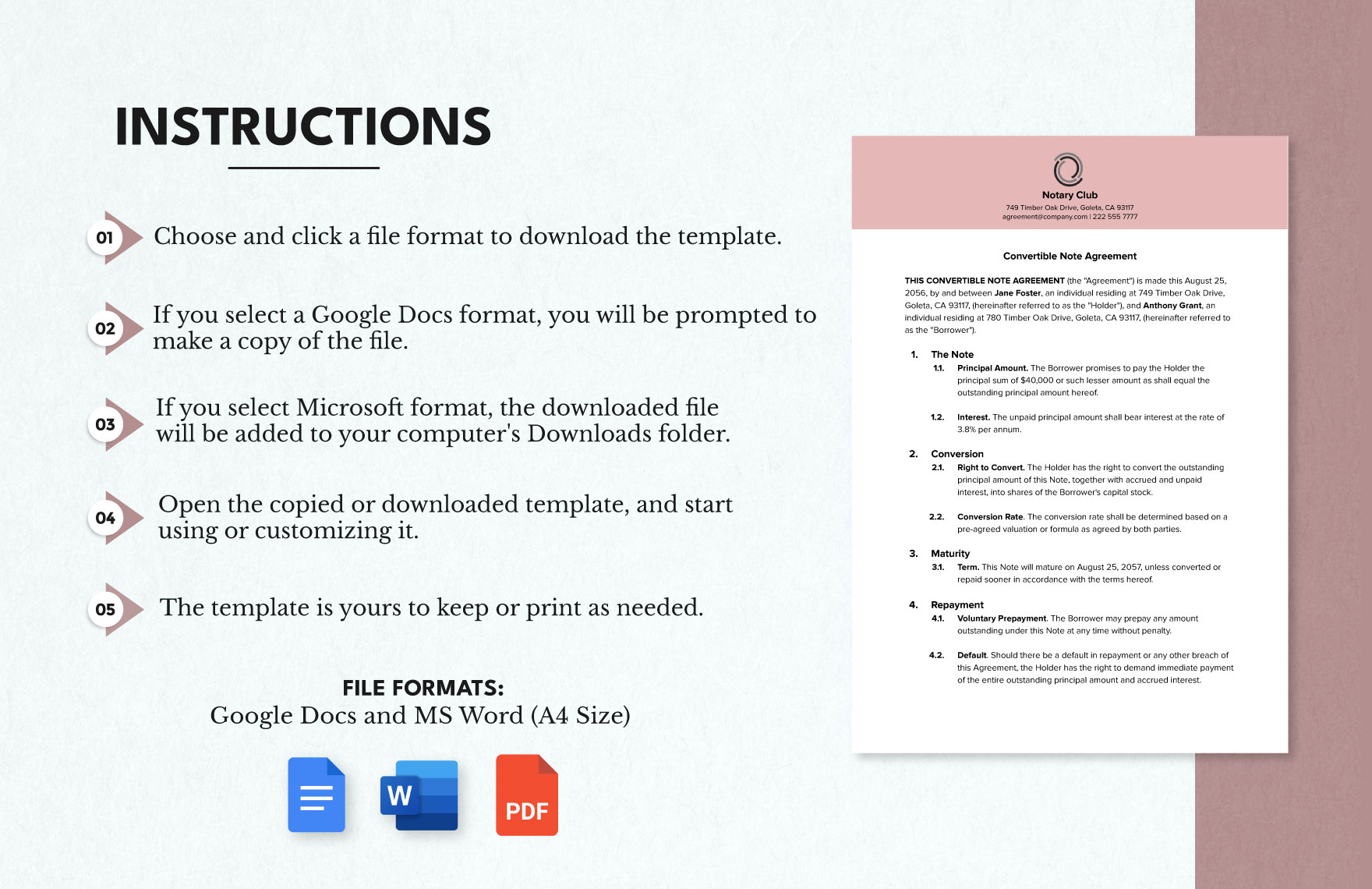 Convertible Note Agreement Template - Download in Word, Google Docs ...