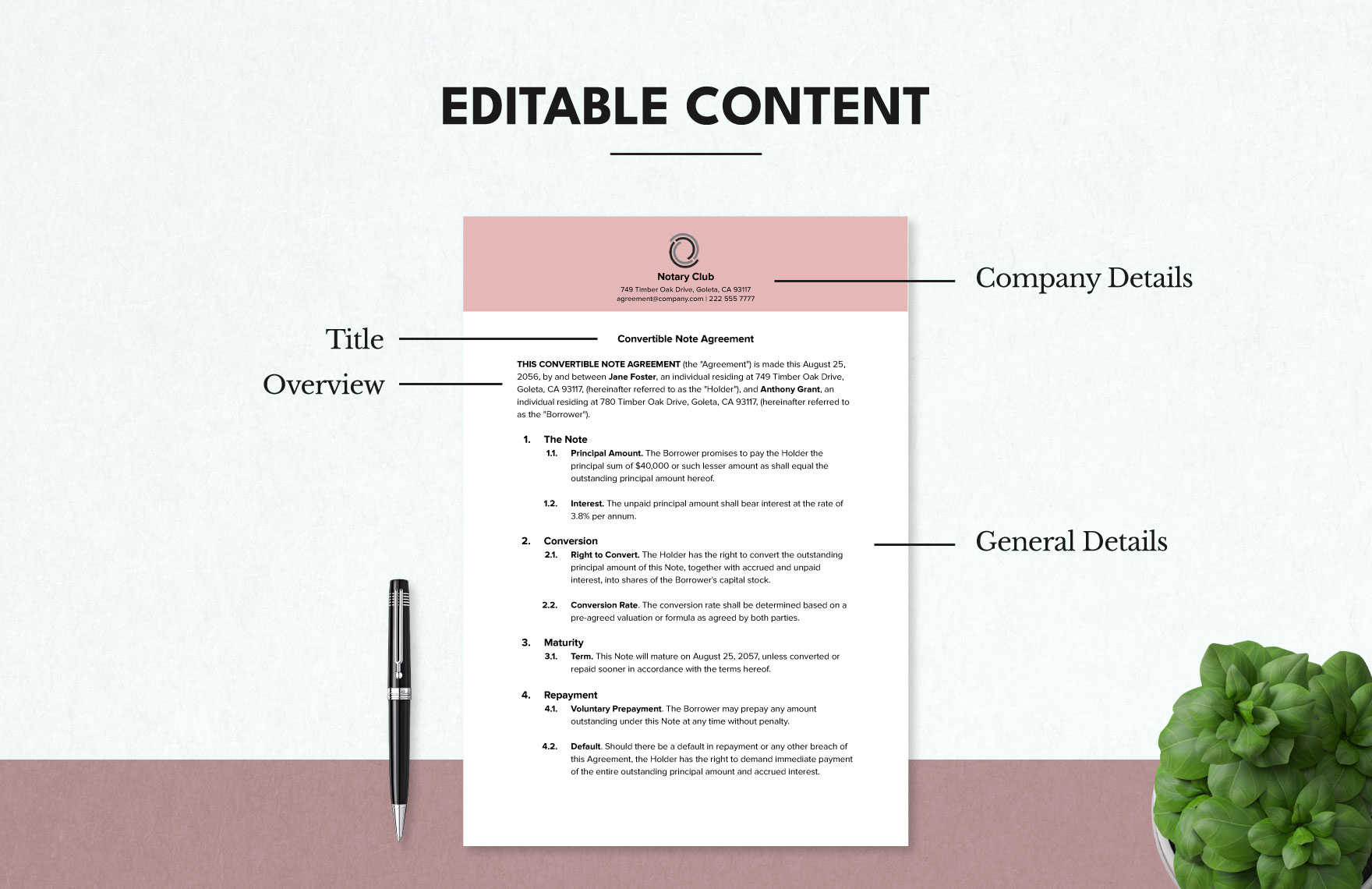 Convertible Note Agreement Template - Download in Word, Google Docs ...