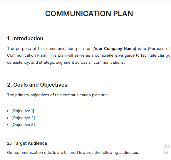 Free Communication Plan Generator: Create Online | Template.net