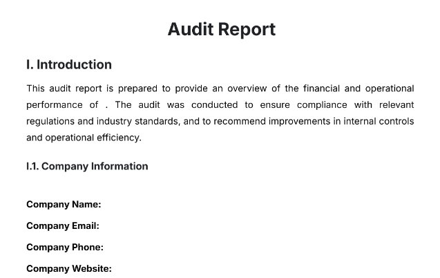 Free Audit Report Generator: Create Online | Template.net