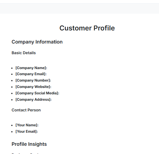 Free Customer Profile Generator: Create Online | Template.net
