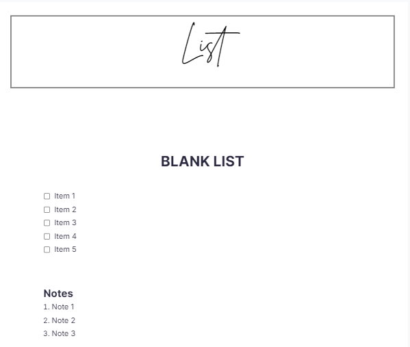 Free List Generator: Create Online | Template.net