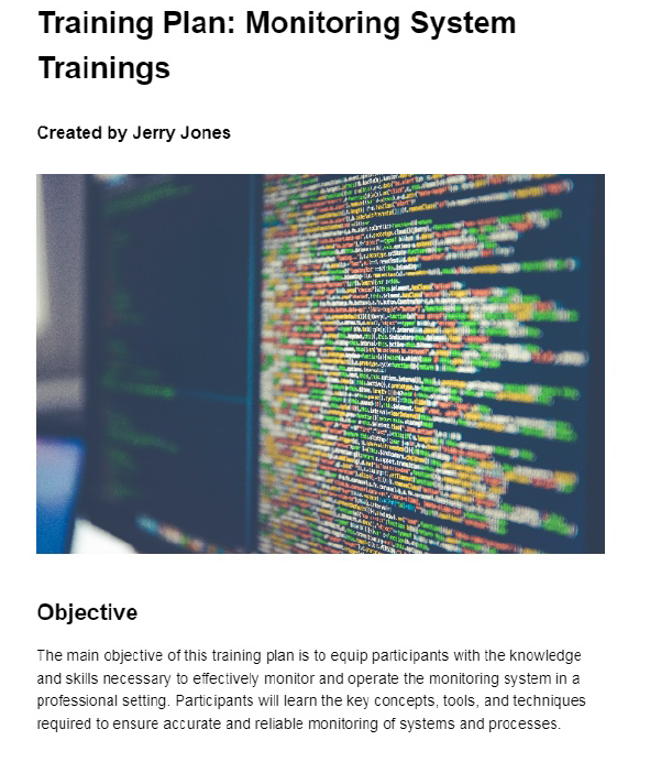 Free Training Plan Generator: Create Online | Template.net