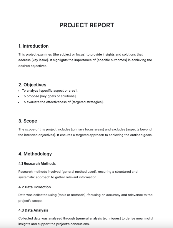 Free Project Report Generator: Create Online | Template.net
