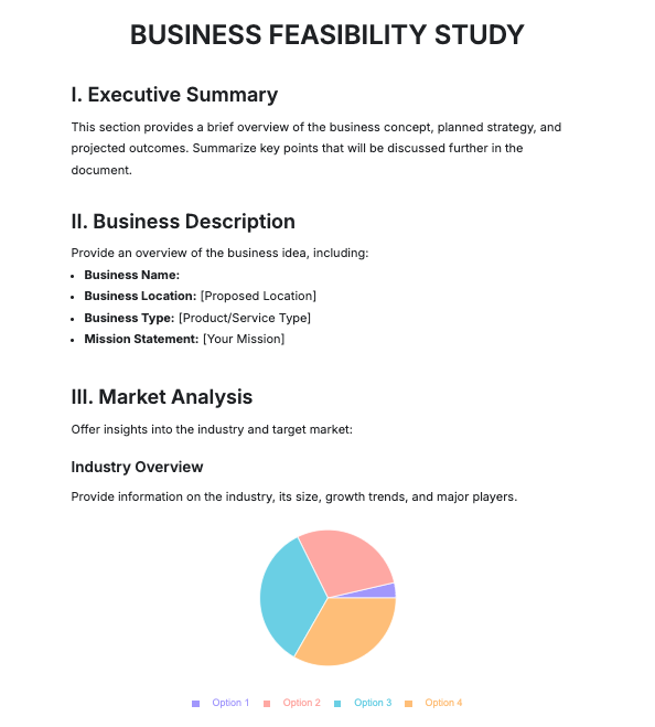 Free Business Feasibility Study Generator: Create Online | Template.net
