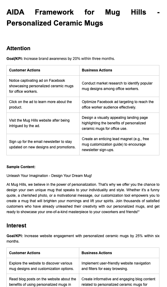 Free AIDA Framework Generator: Create Online | Template.net