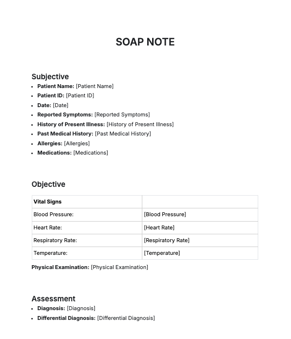 Free SOAP Note Generator: Create Online | Template.net