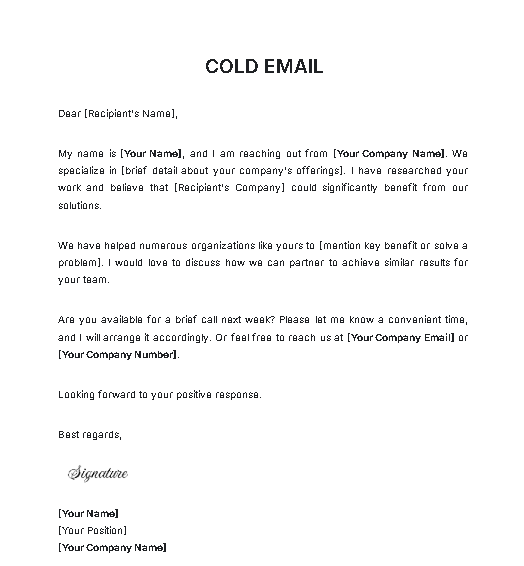 Free Cold Email Generator: Create Online | Template.net