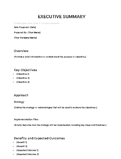 Free Executive Summary Generator: Create Online | Template.net