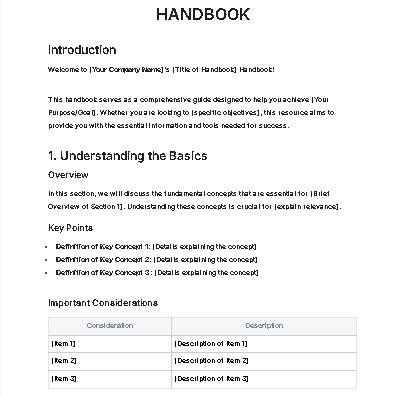 Free Handbook Generator: Create Online | Template.net