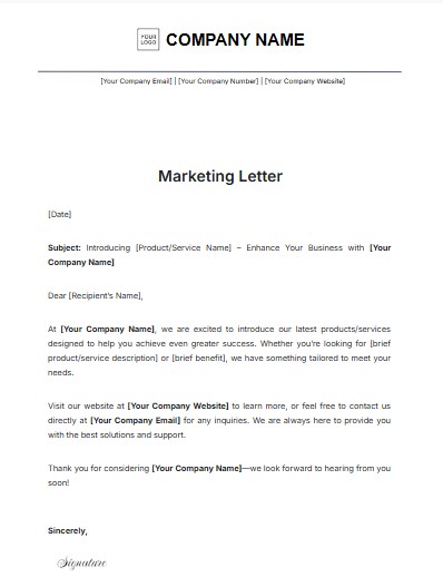 Free Marketing Letter Generator: Create Online | Template.net