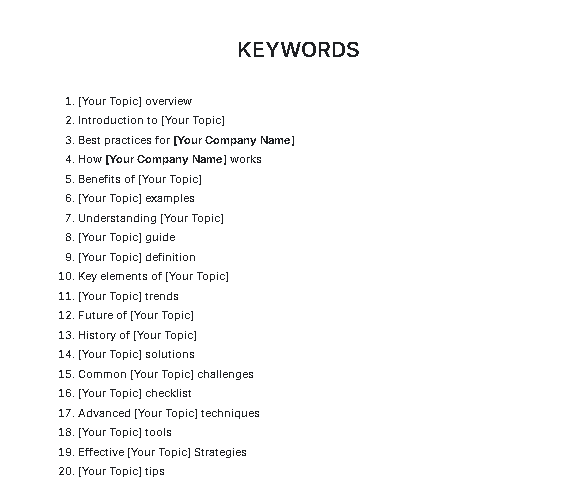 Free Keywords Generator: Create Online | Template.net