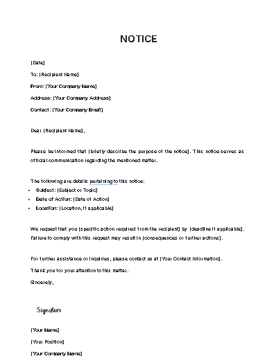Free Notice Generator: Create Online | Template.net