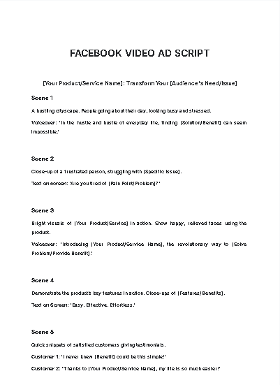 Free Facebook Video Ad Script Generator: Create Online | Template.net