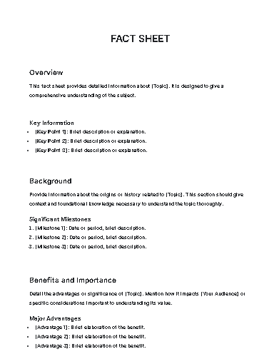 Free Fact Sheet Generator: Create Online | Template.net