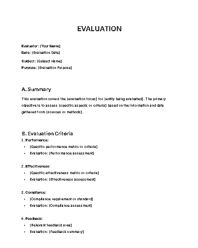 Free Evaluation Generator: Create Online | Template.net