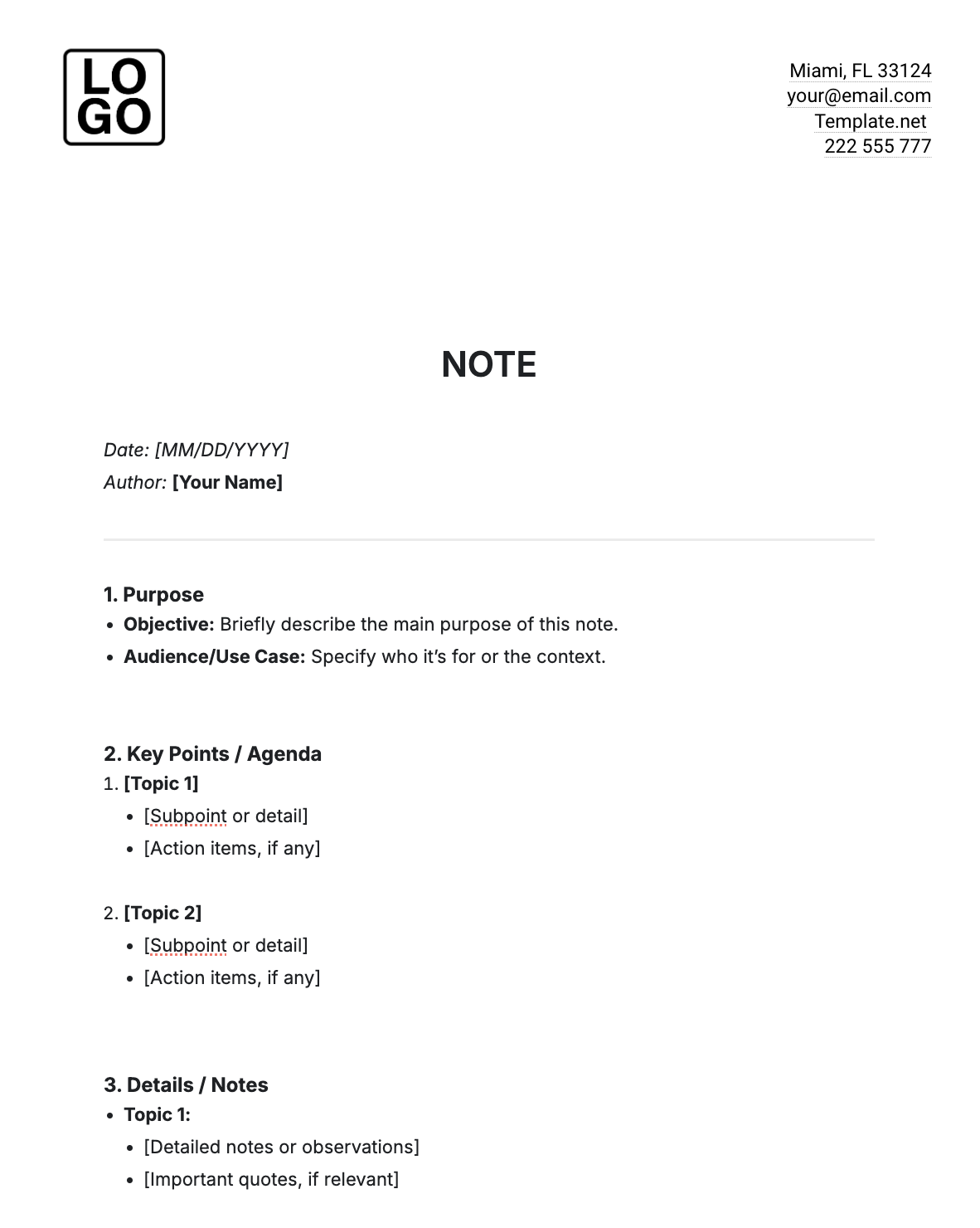 Free Note Generator: Create Online | Template.net