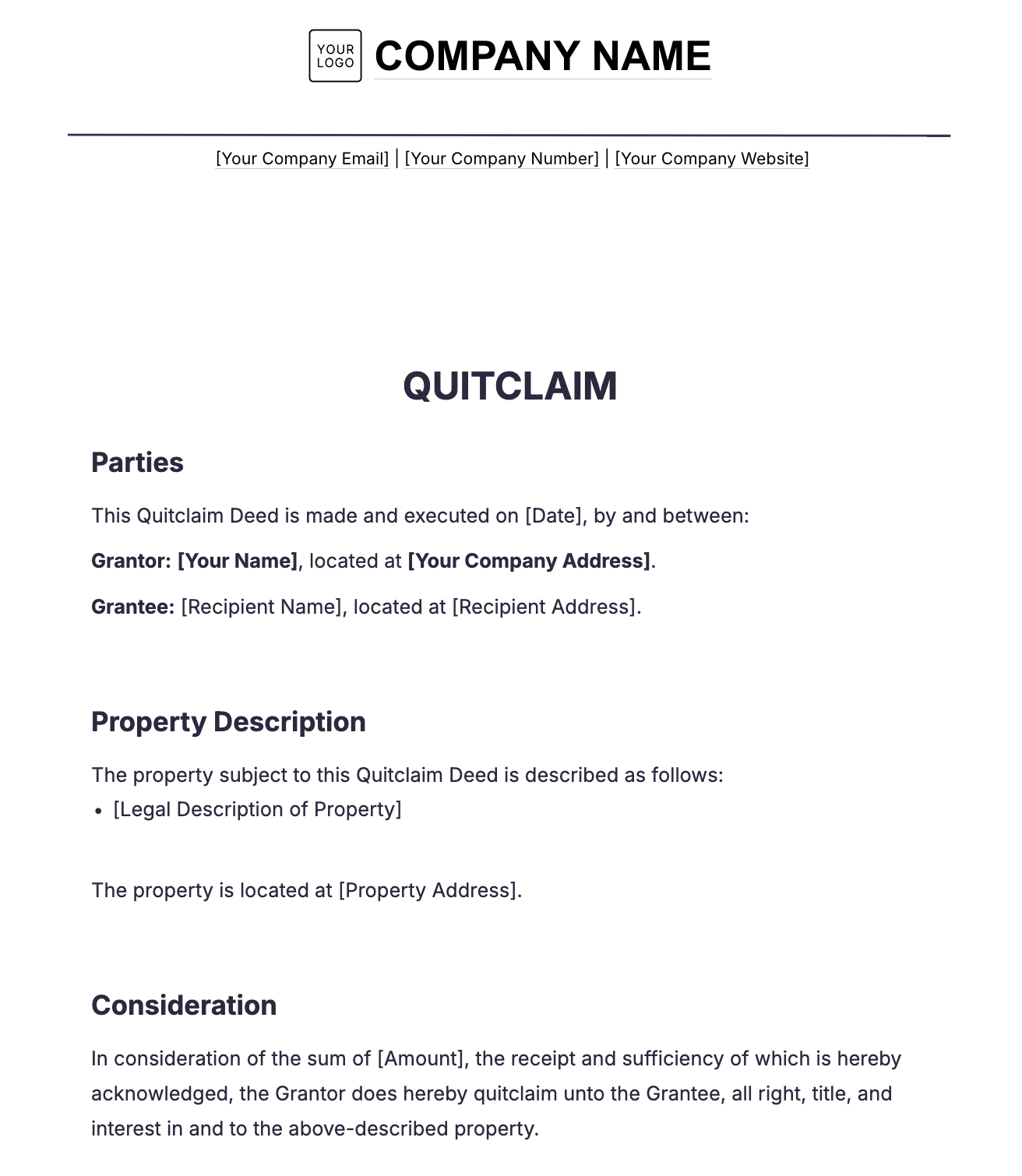 Quitclaim | Template.net