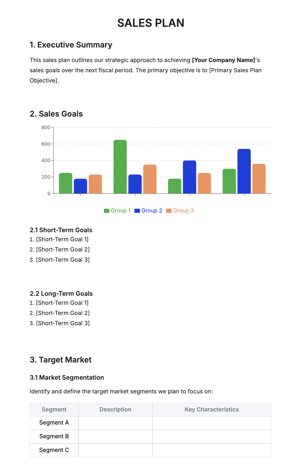 Free Sales Plan Generator: Create Online | Template.net