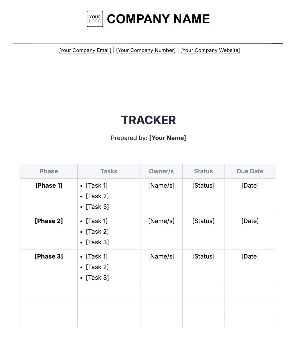 Free Tracker Generator: Create Online | Template.net