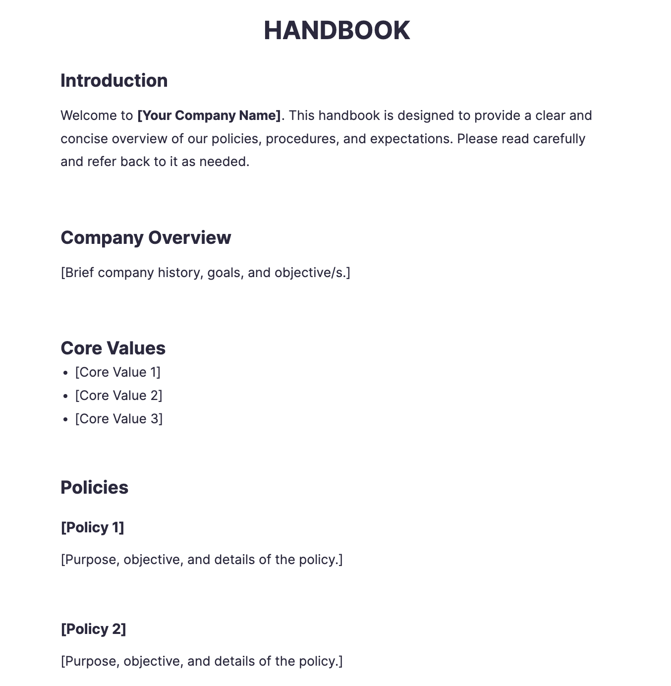 Free Handbook Generator: Create Online | Template.net