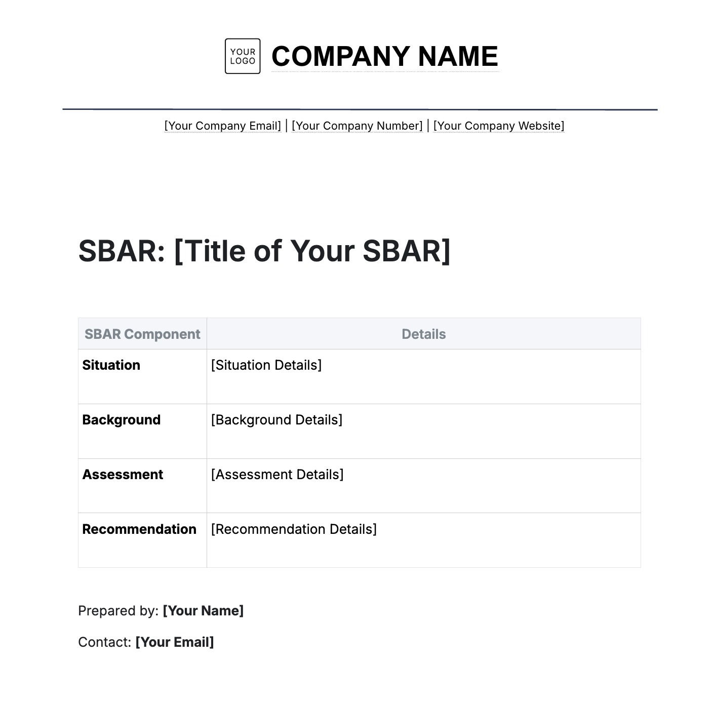 Free SBAR Generator: Create Online | Template.net