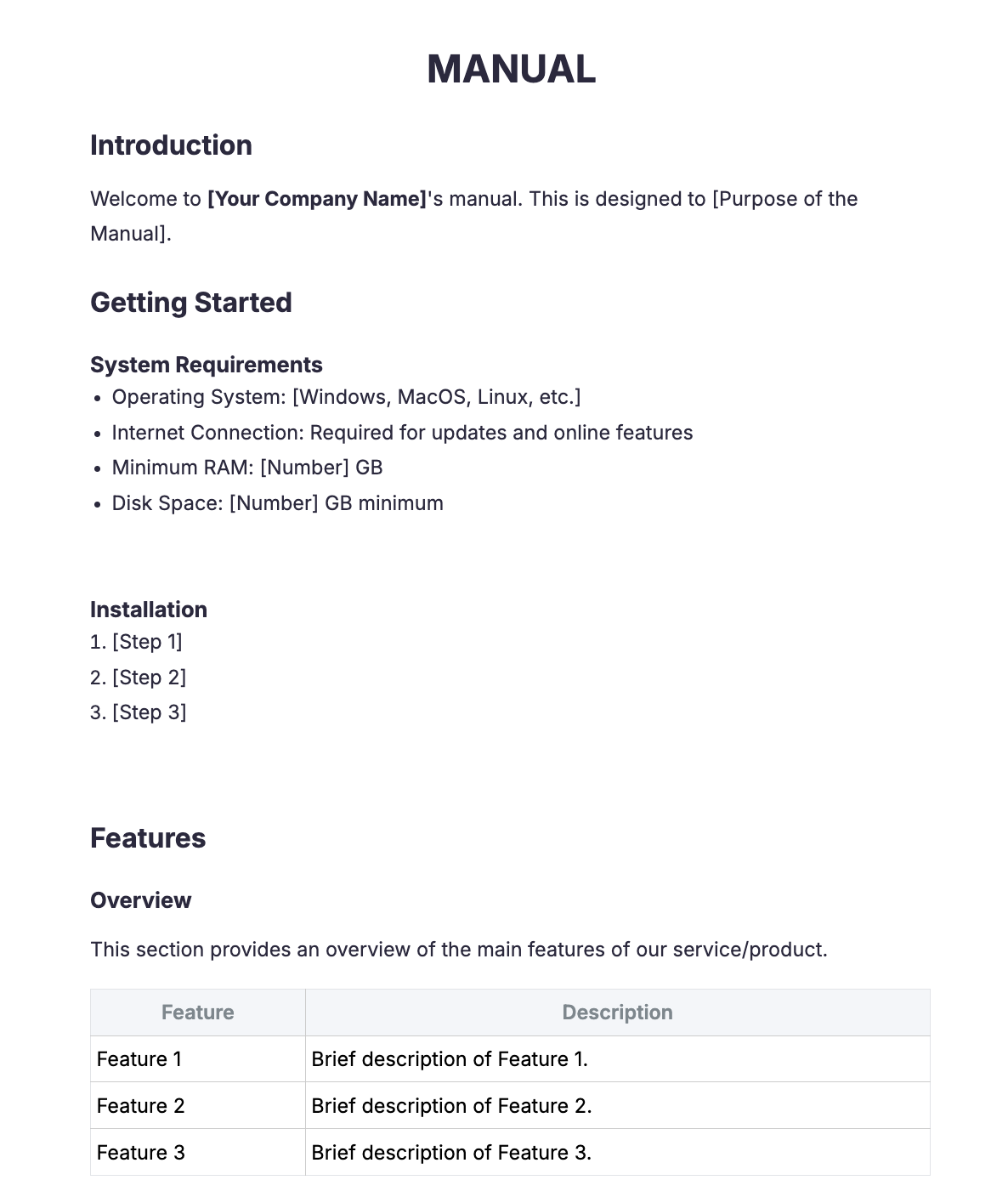 Free Manual Generator: Create Online | Template.net