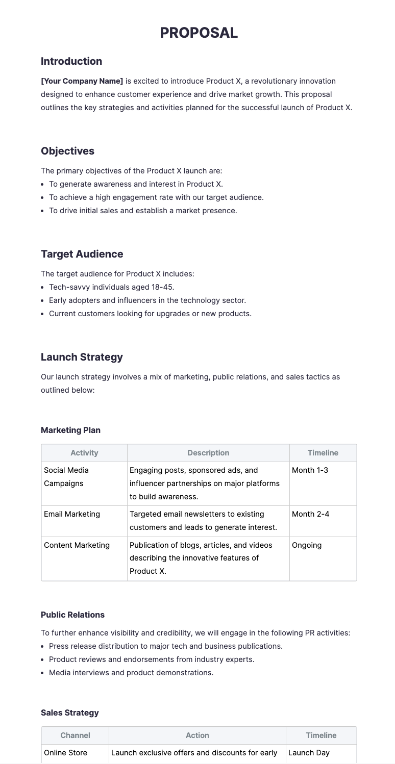 Free Proposal Generator: Create Online | Template.net