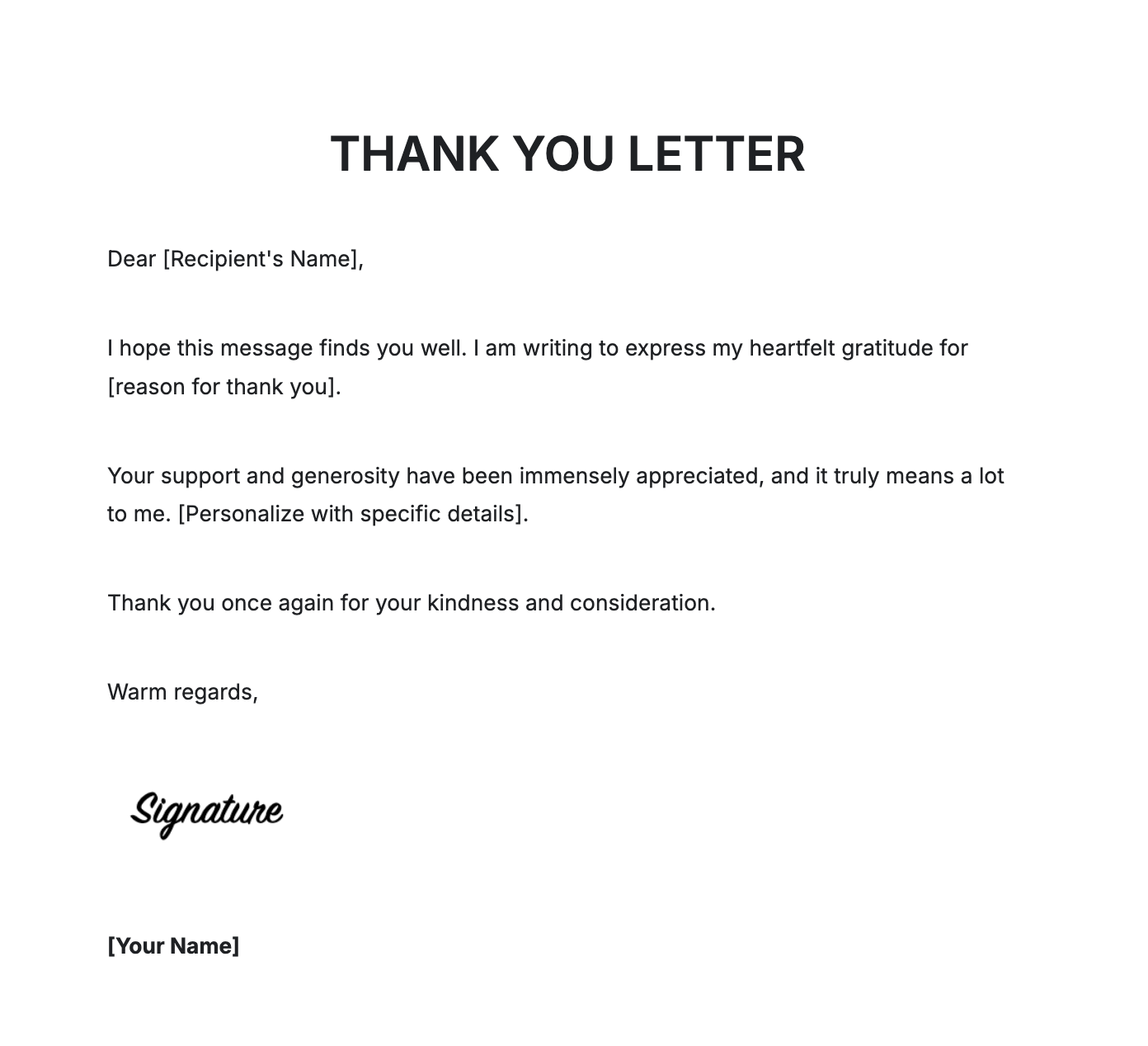 Free Thank You Letter Generator: Create Online | Template.net
