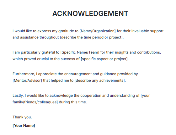 Free AI Acknowledgement Generator, Acknowledgement Maker Online