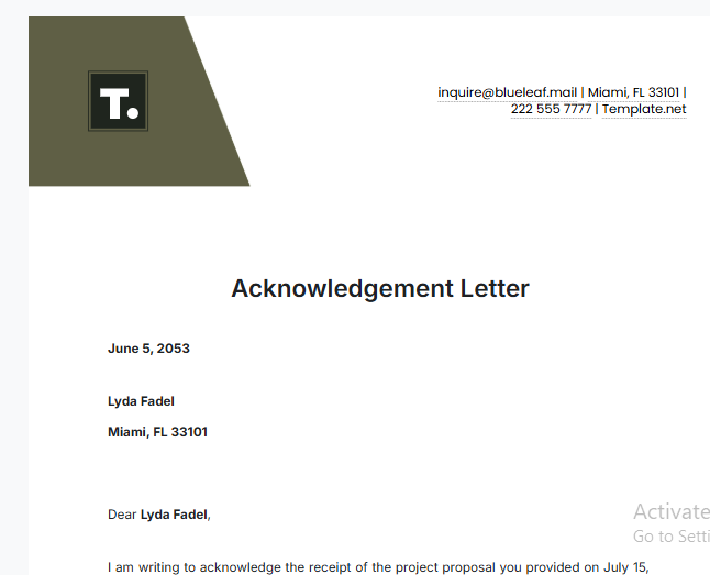 Free AI Acknowledgement Letter Generator, Maker Online