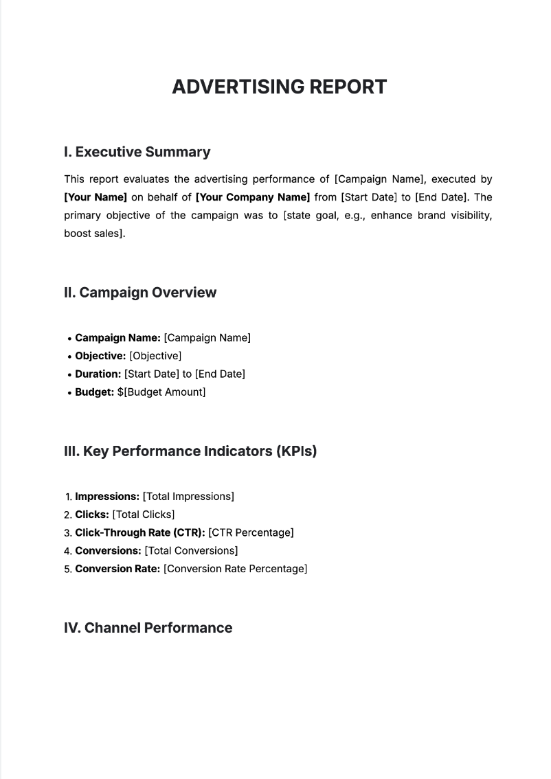 Free AI Advertising Report Generator, Maker Online