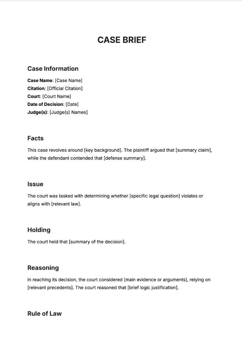 Free AI Case Brief Generator, Free Case Brief Maker Online